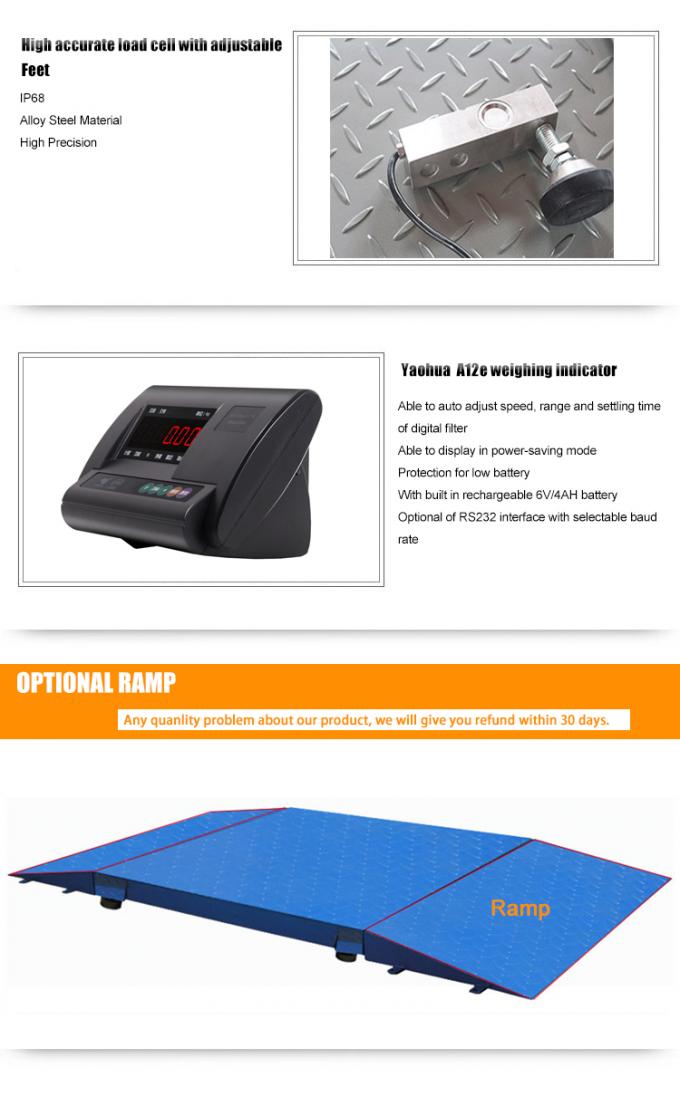 3000kg Platform Electronic Explosion Proof Floor Scale With RS232 Steel