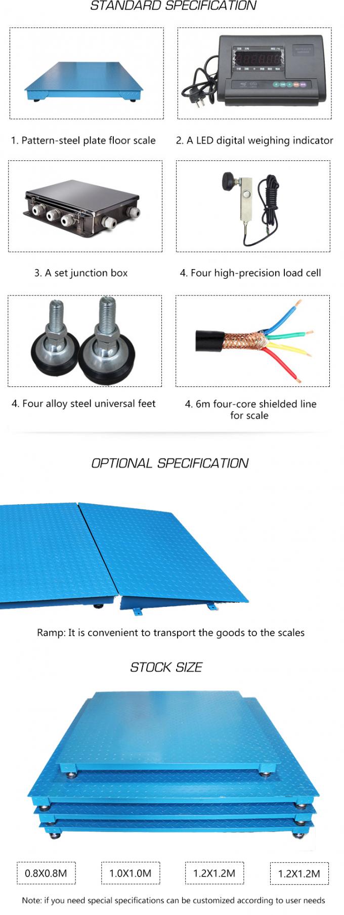 LED Display 4x4 Electronic Warehouse Pallet Scales , Industrial Floor ...