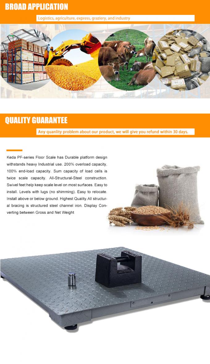 Warehouse Pallet Floor Weighing Scales Floor 5000 Lb Capacity With Ramp